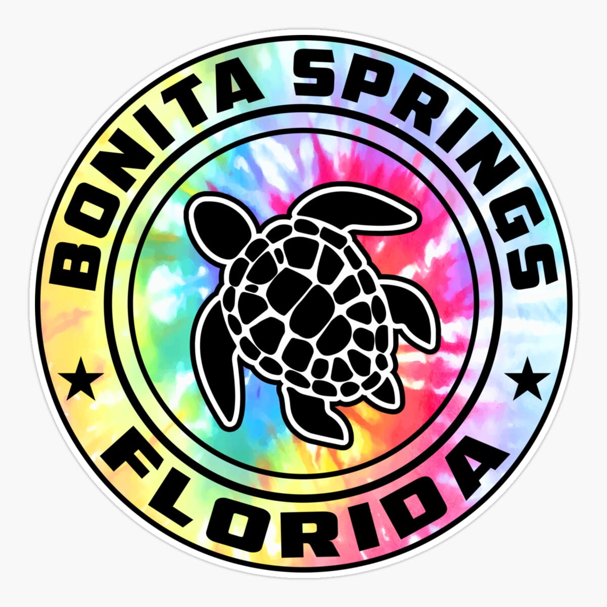 Stickly Bonita Springs Florida Sea Turtle Fl Sticker, Phone Decal Water ...