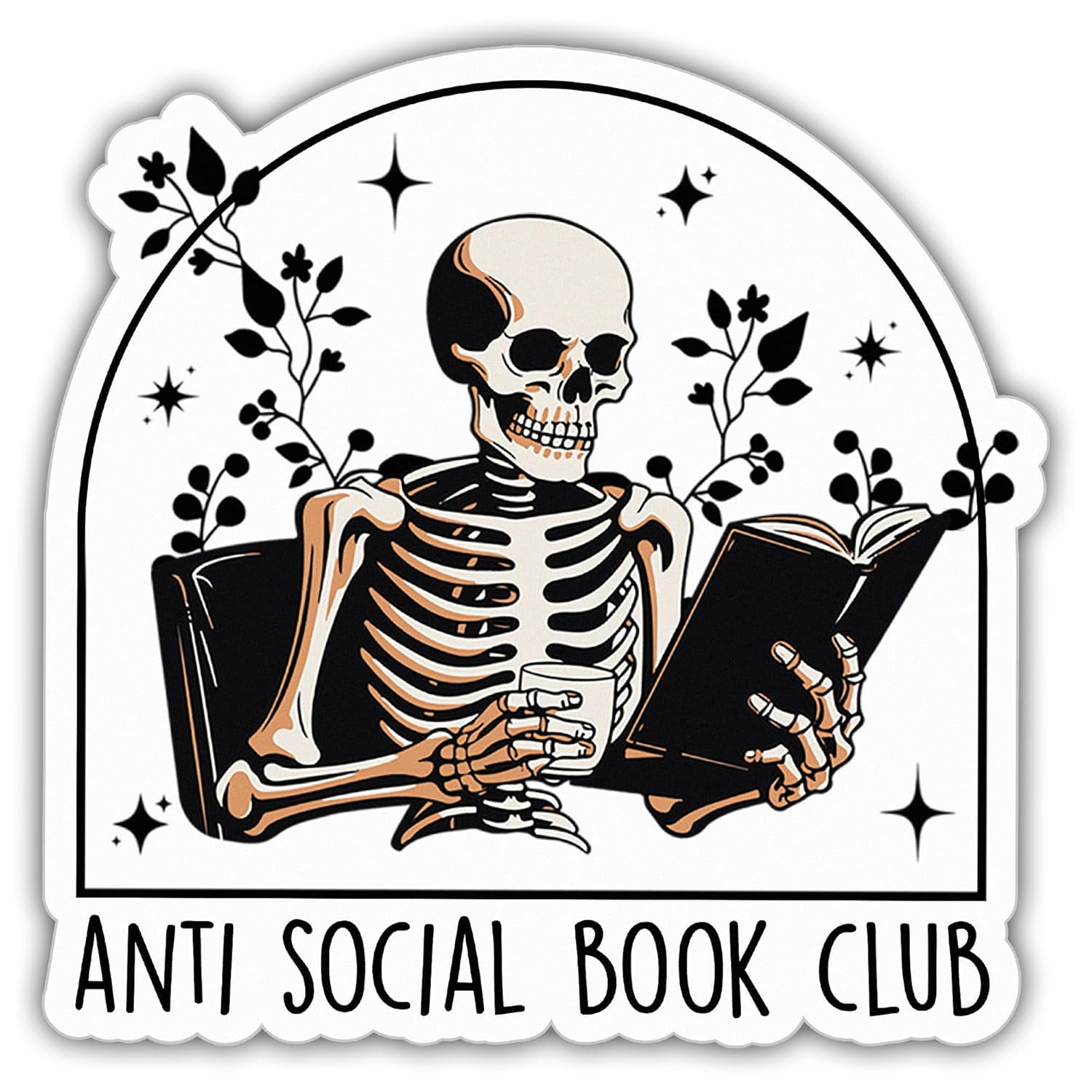 Stickly Book Lover Stickers Funny Bookish Anti-Social Book Club Colors ...