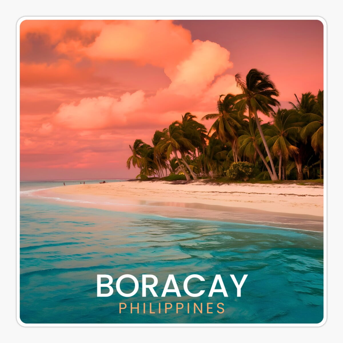 Stickly Boracay Island Philippines Sticker, Phone Decal Water Bottle ...