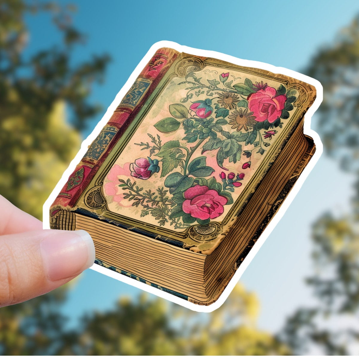 Stickly Botanical Book Sticker, Scrapbooking Sticker, Fairycore Decal ...