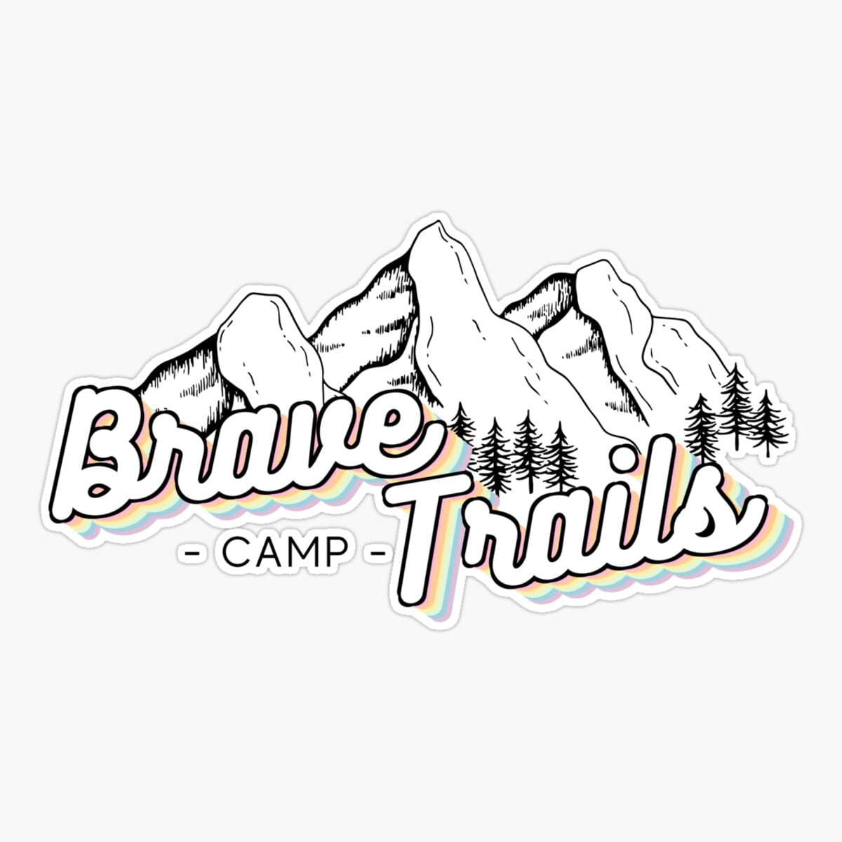 Stickly Brave Trails Mountains Sticker, Phone Decal Water Bottle ...