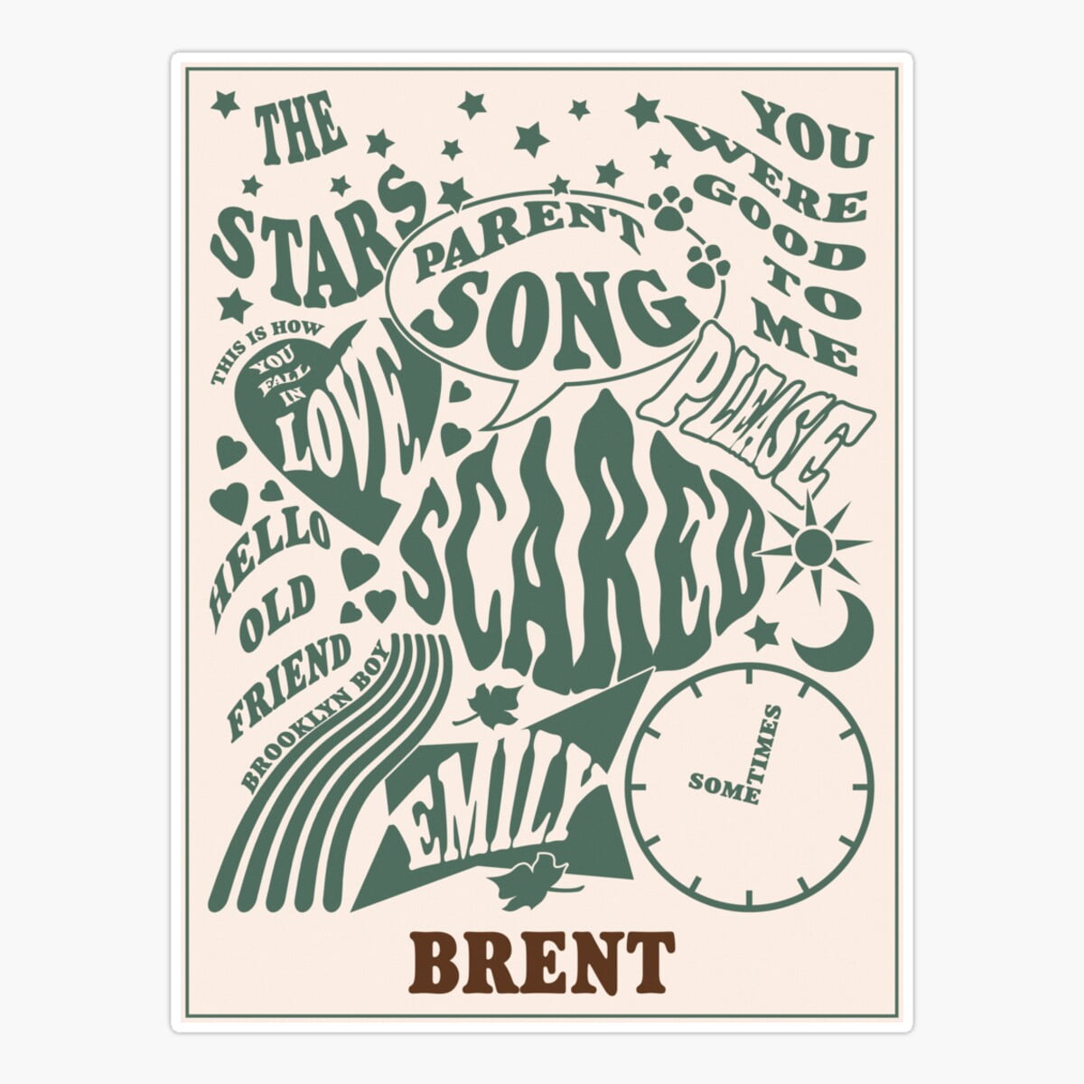 Stickly Brent Poster (Tracklist) - Jeremy Zucker & Chelsea Cutler ...