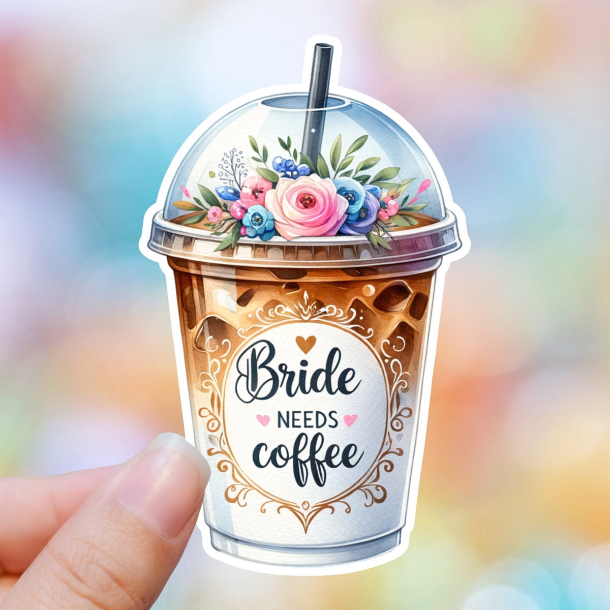 Stickly Bride To Be Needs Coffee Sticker, Funny Wedding Decals, Favors ...