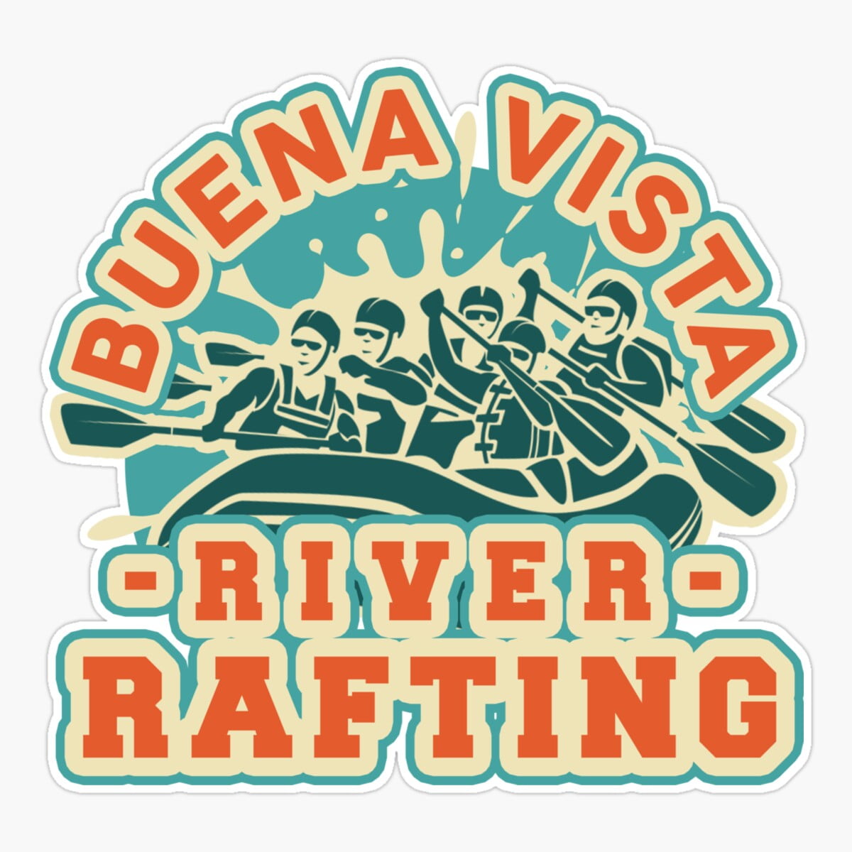 Stickly Buena Vista Whitewater Rafting Sticker, Phone Decal Water ...