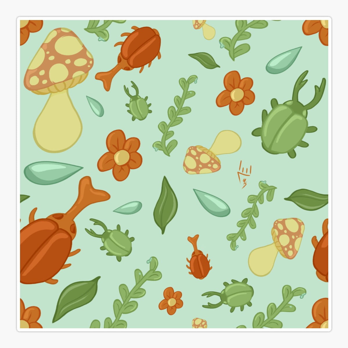 Stickly Bug Buddies Pattern Sticker, Phone Decal Water Bottle Stickers ...