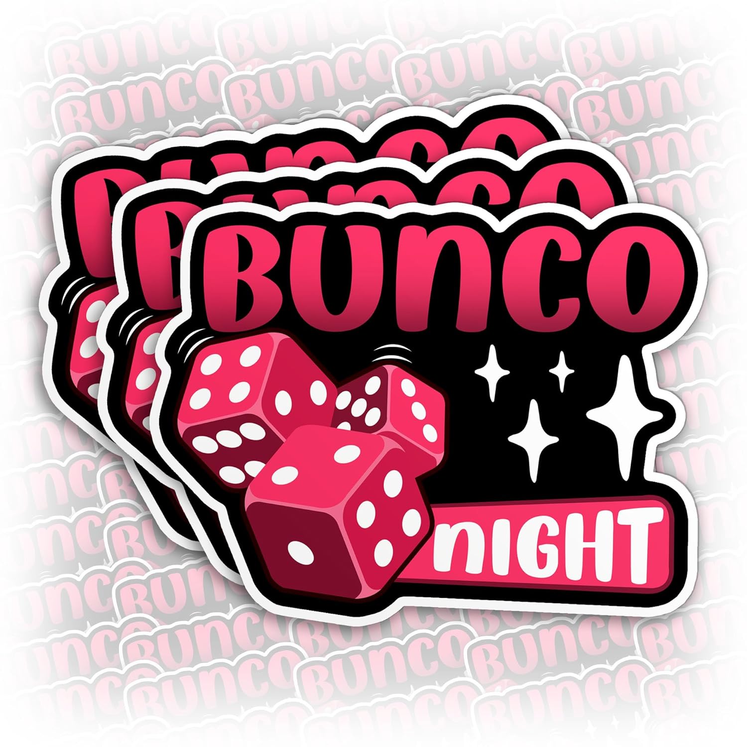 Stickly Bunco Night Sticker Funny Bunco Game Stickers Decals Vinyl ...