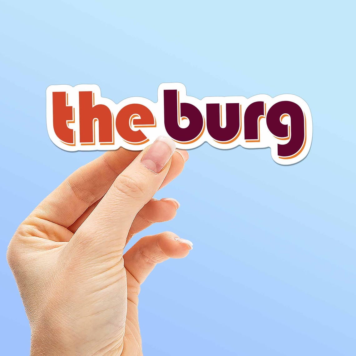 Stickly The Burg Retro Virginia Bumper Er, Cute Blacksburg Va Decals ...