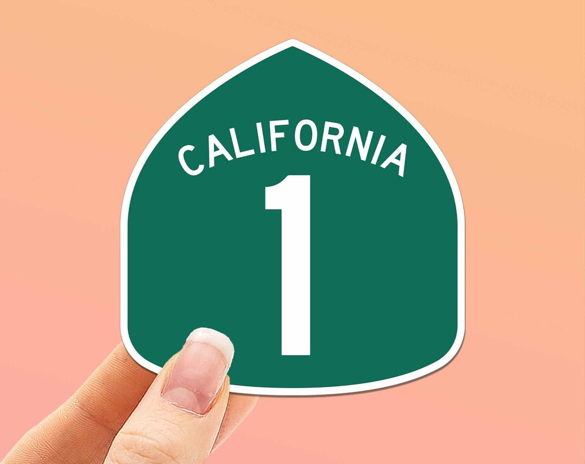 Stickly California Highway 1 Road Sign Er, Pch All American Road Decal ...