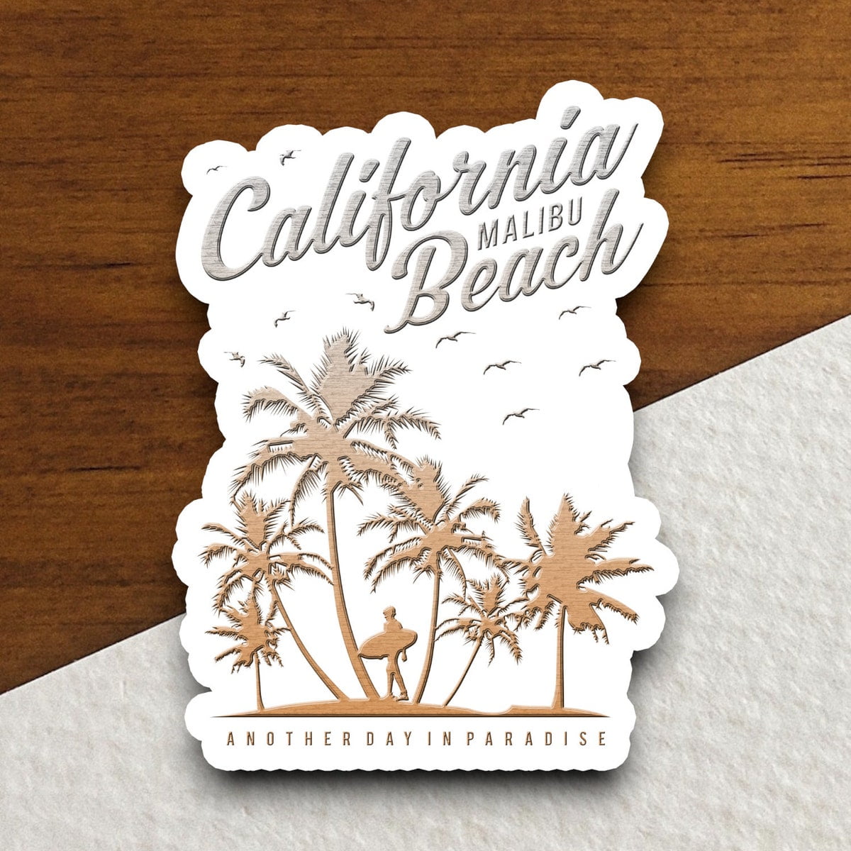 Stickly California Malibu Beach Surfing Sticker, Vacation Sticker ...