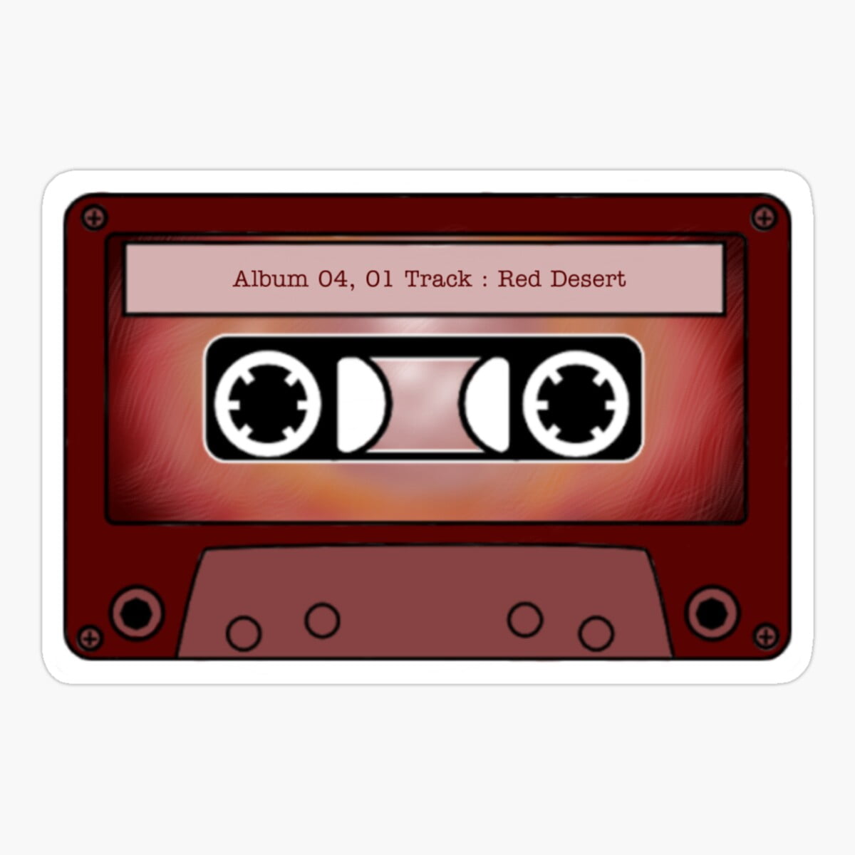 Stickly Calm “Red Desert” Themed Cassette Sticker, Phone Decal Water ...