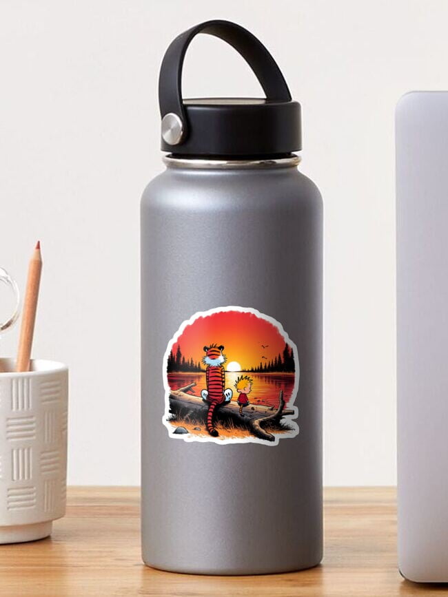 Stickly Calvin And Hobbs Sunset Sticker, Phone Decal Water Bottle ...