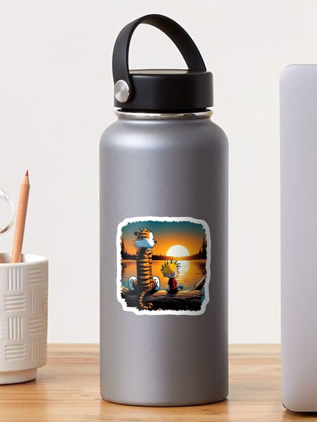 Stickly Calvin And Hobbs Sunset Sticker, Phone Decal Water Bottle ...