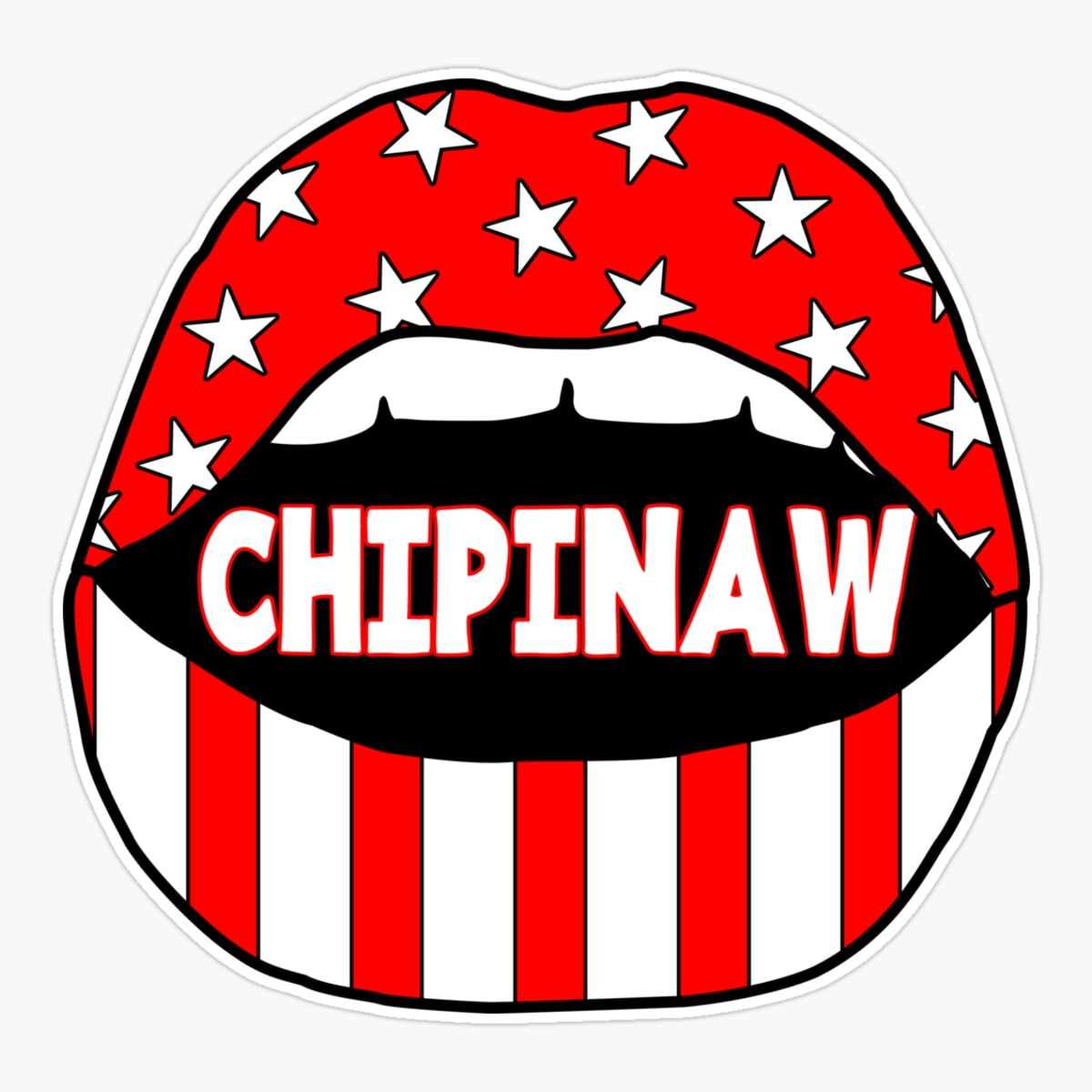 Stickly Camp Chipinaw Lips Sticker Sticker, Phone Decal Water Bottle ...