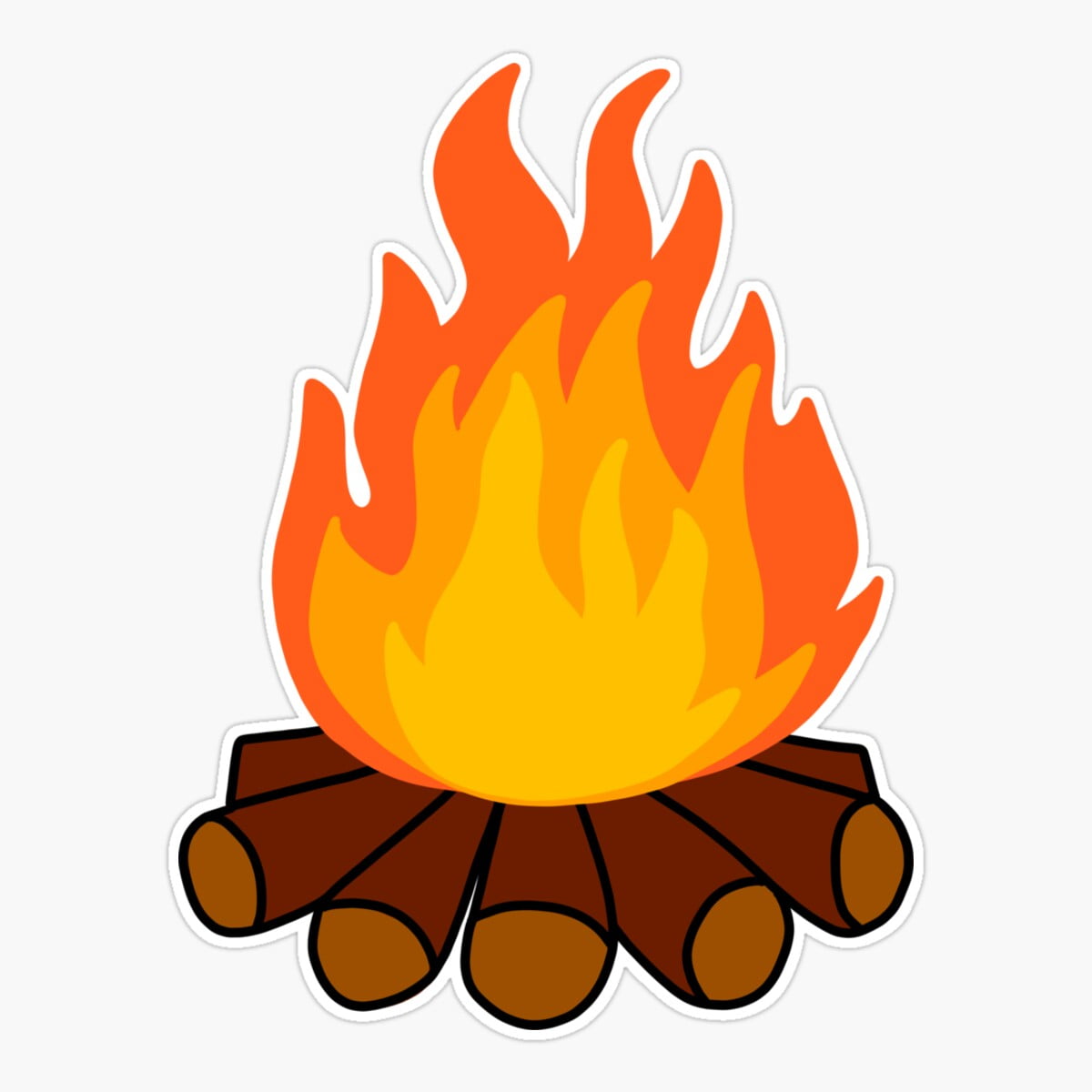 Stickly Campfire | Firewood | Flames | Camping | Summer Camp Sticker ...