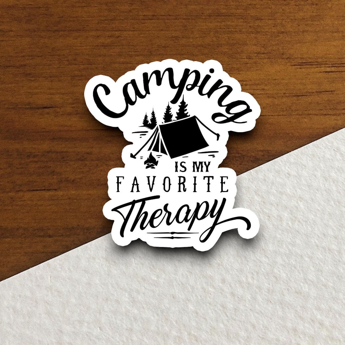 Stickly Camping Therapy Sticker, Vacation Sticker, Travel Sticker, Room ...