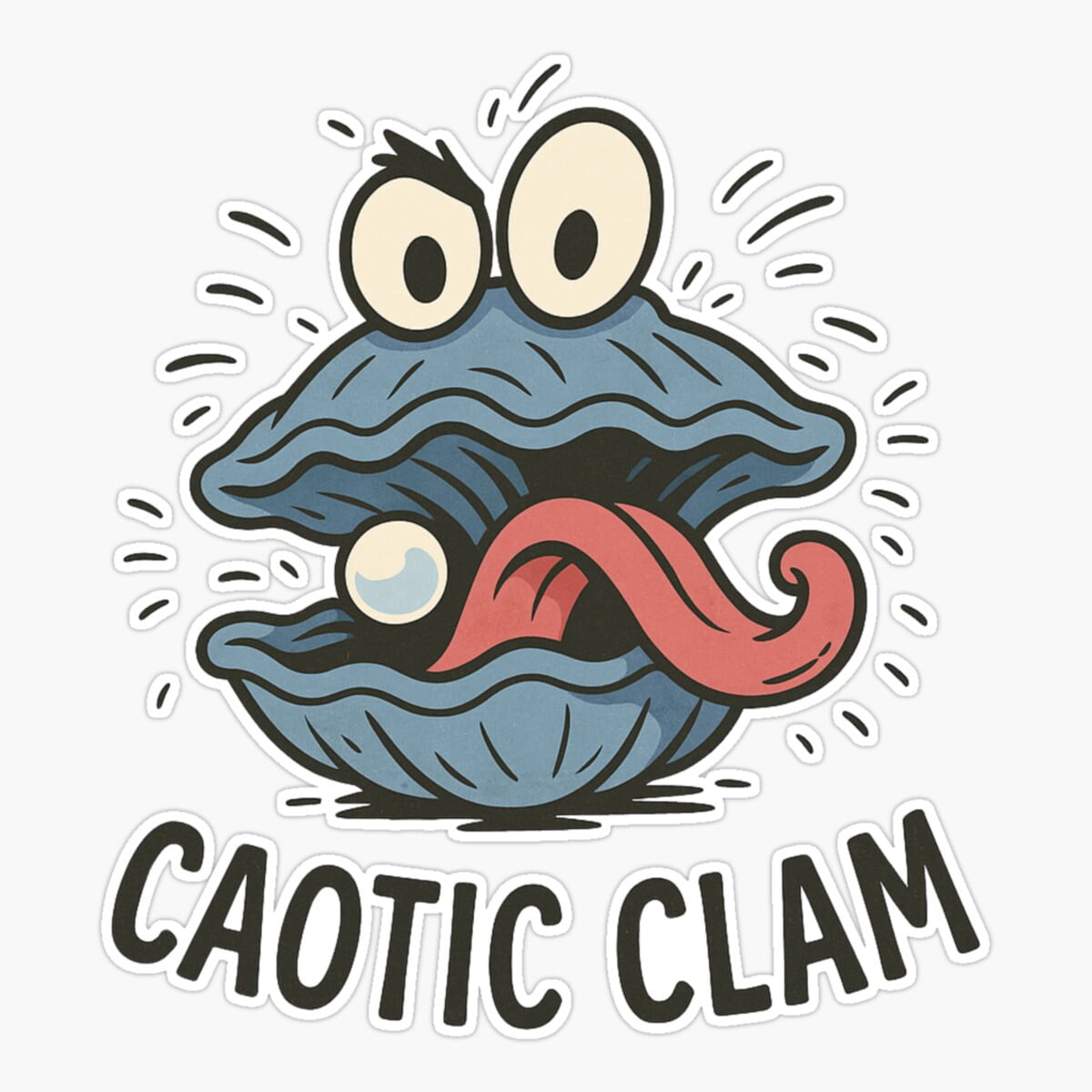 Stickly Caotic Clam Sticker, Phone Decal Water Bottle Stickers Car ...