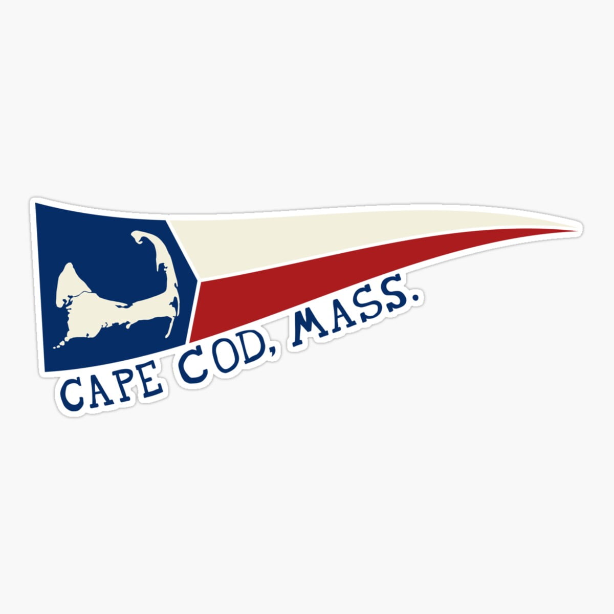 Stickly Cape Cod Mass. Sticker, Phone Decal Water Bottle Stickers Car ...