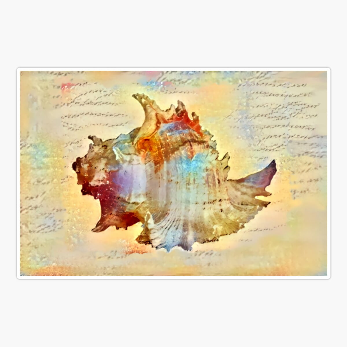 Stickly Caracol Rosada. Pink-Mouthed Murex Sticker, Phone Decal Water ...