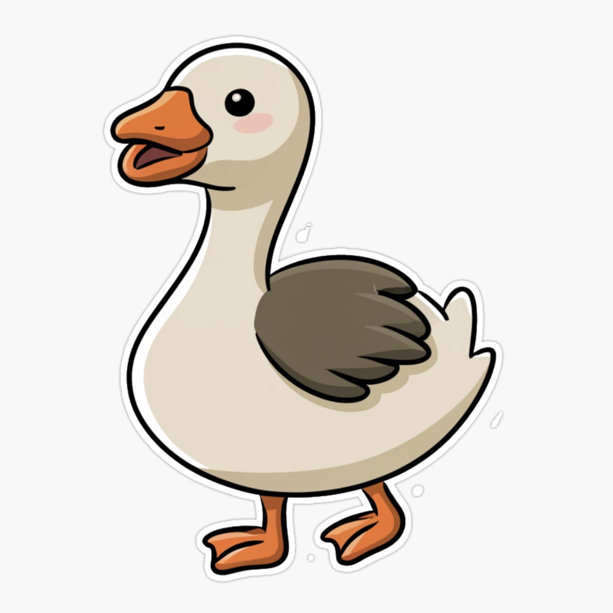 Stickly Cartoon Goose Sticker Sticker, Phone Decal Water Bottle ...