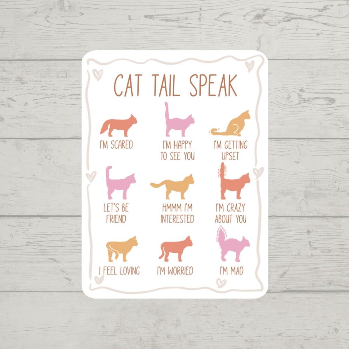 Stickly Cat Tail Speak Sticker Waterproof Glossy Vinyl Sticker Cute ...