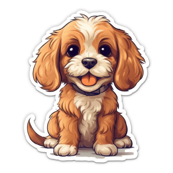 Stickly Cavapoo Puppy Sticker Laptop Sticker Vinyl for Car, Phone ...