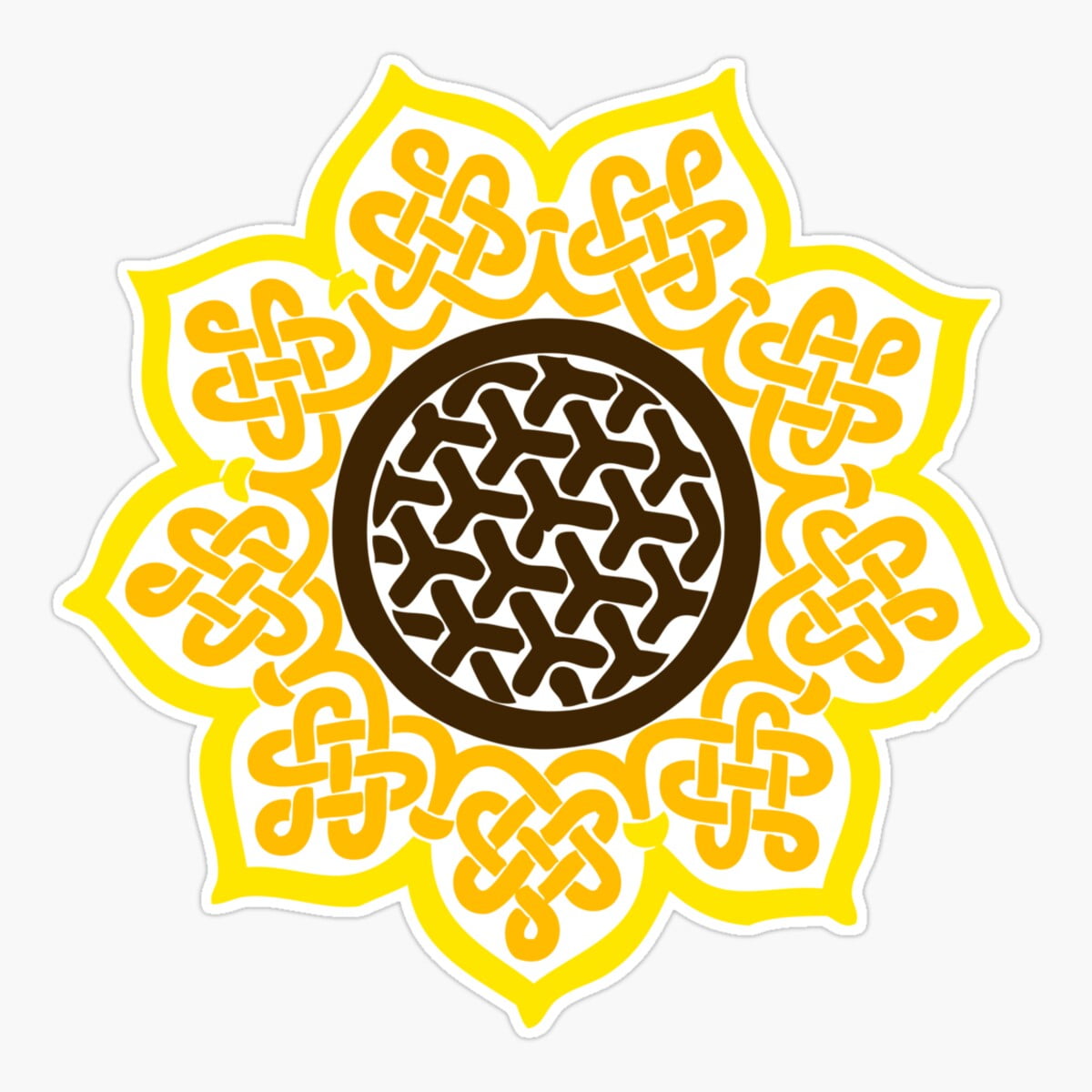 Stickly Celtic Sunflower Sticker, Phone Decal Water Bottle Stickers Car ...