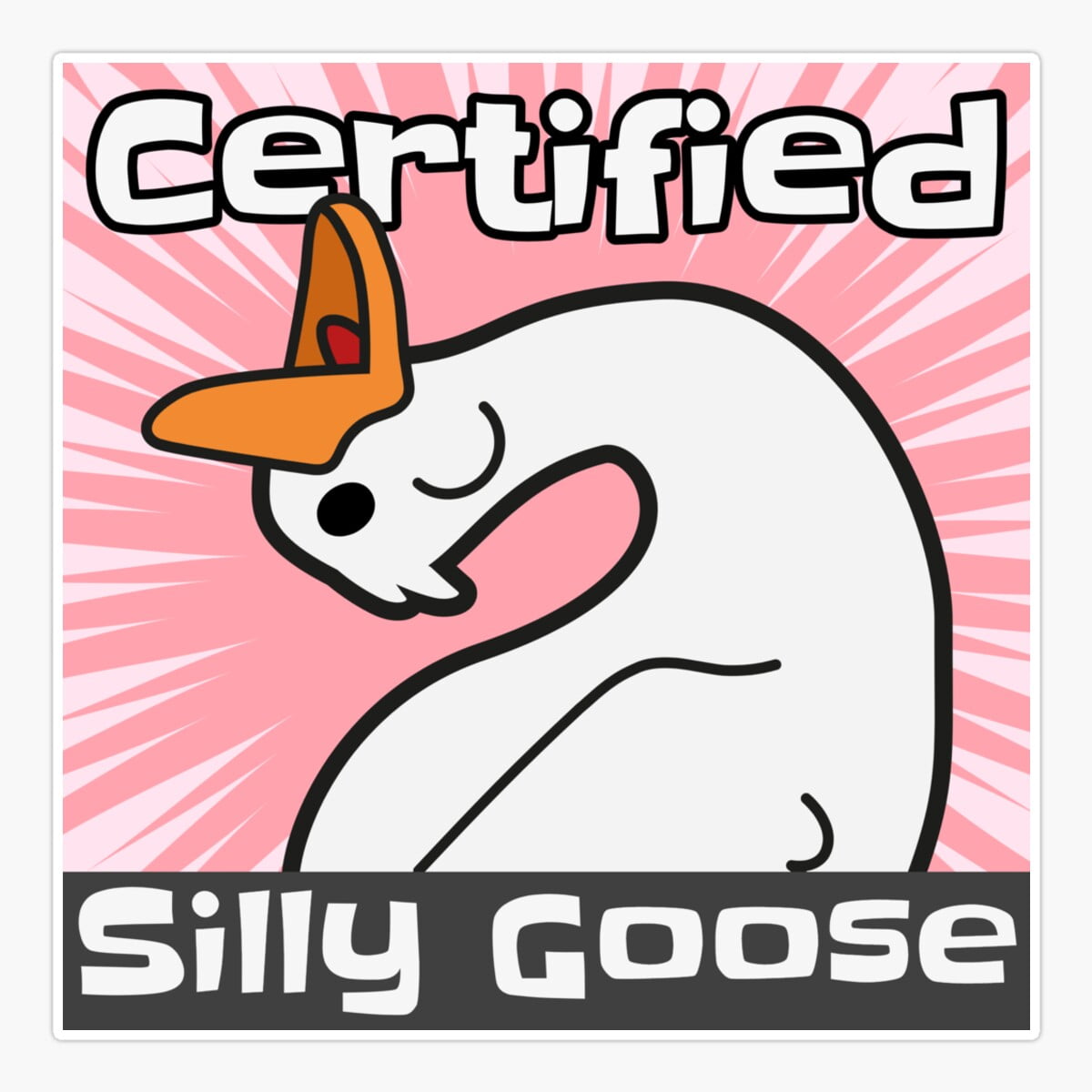 Stickly Certified Goose Childrens Funny Sticker, Phone Decal Water ...