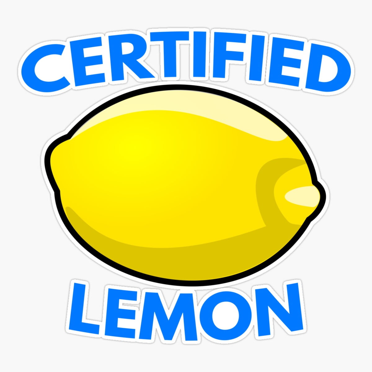 Stickly Certified Lemon Sticker, Phone Decal Water Bottle Stickers Car ...