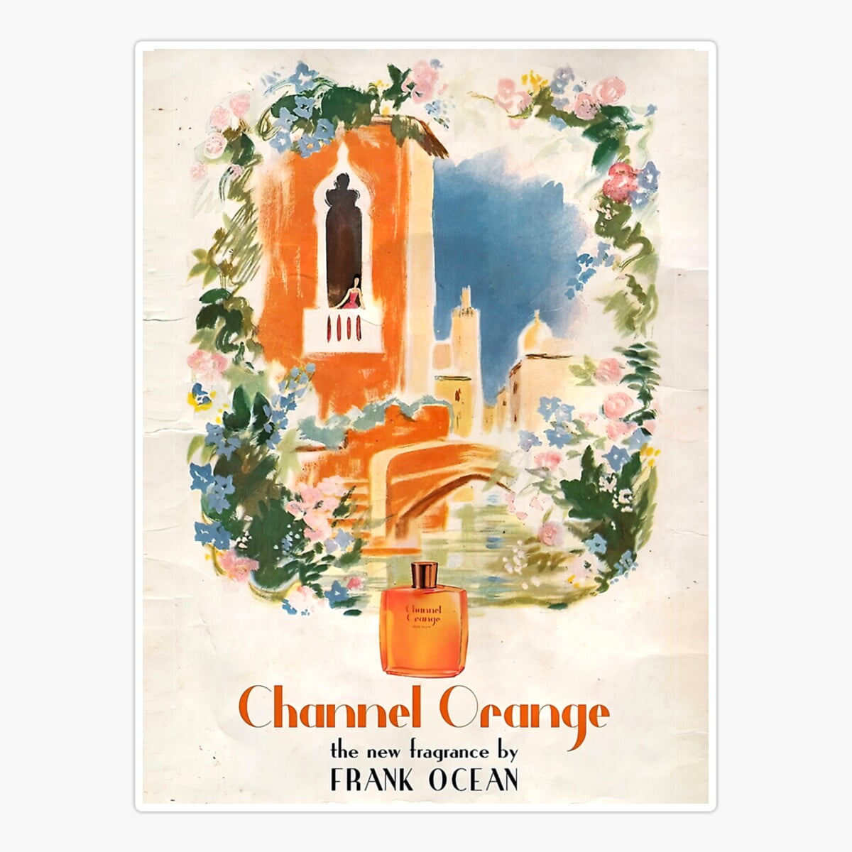 Stickly Channel Orange Vintage Sticker, Phone Decal Water Bottle ...