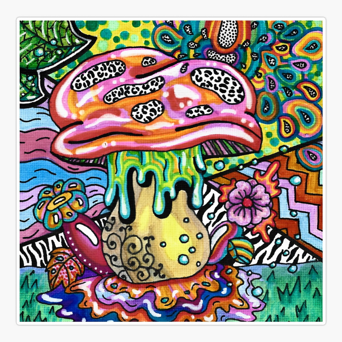 Stickly Chaotic Shroom Sticker, Phone Decal Water Bottle Stickers Car ...