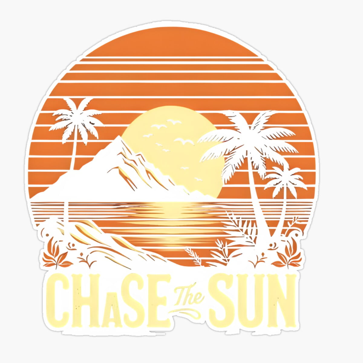 Stickly Chase The Sun – Vintage Sunset Mountain & Palm Adventure Tee ...