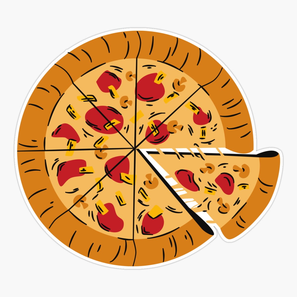 Stickly Cheesy Mushroom Whole Sticker, Phone Decal Water Bottle ...