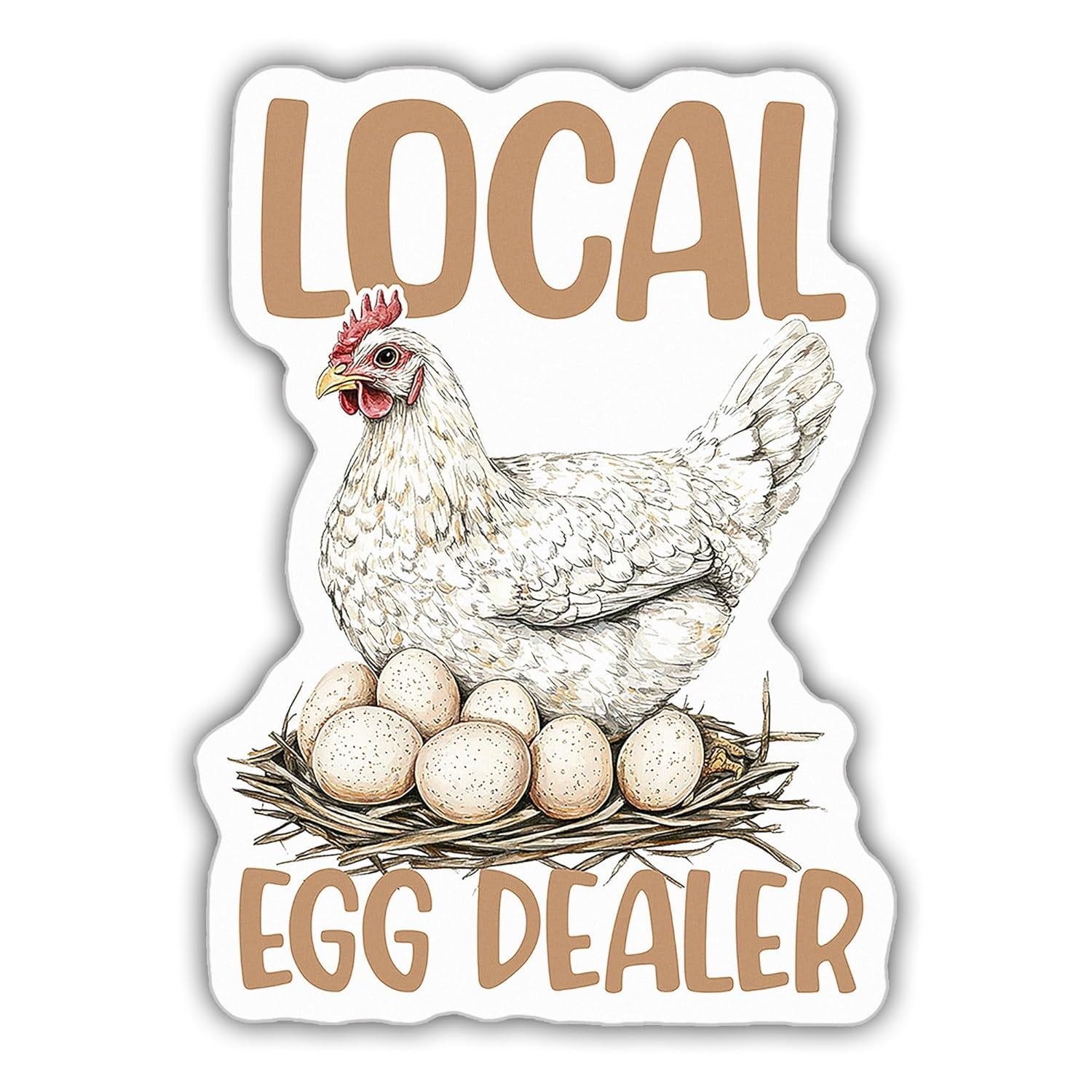 Stickly Chicken Sticker Chicken Lover Decal Cute Animal Local Egg ...
