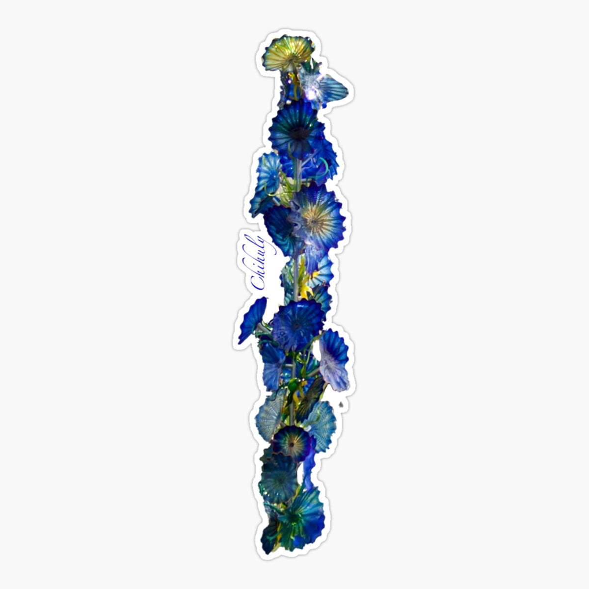 Stickly Chihuly Flower Tower With Name Sticker, Phone Decal Water ...