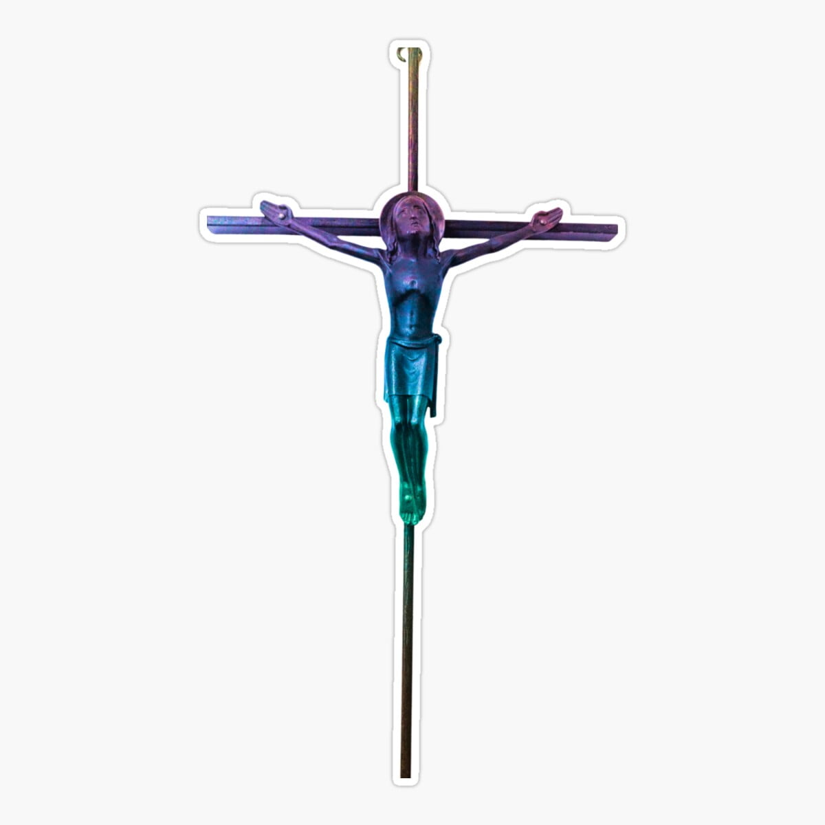Stickly Christ Crucifix, Catholic Art Sticker, Phone Decal Water Bottle ...