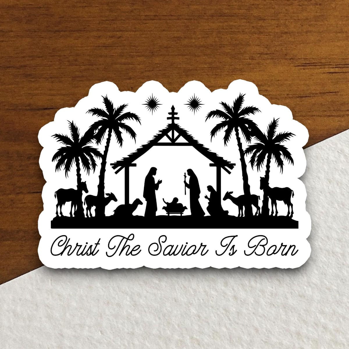 Stickly Christ The Savior Is Born Sticker, Religious Sticker, Faith ...