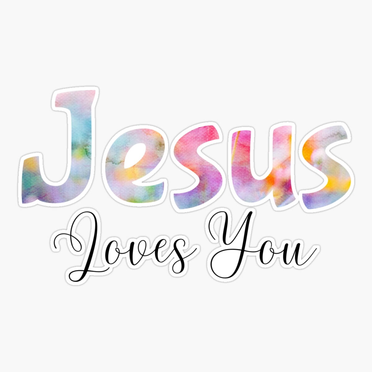 Stickly Christian Bible Art Gifts, Loves You Sticker, Phone Decal Water ...