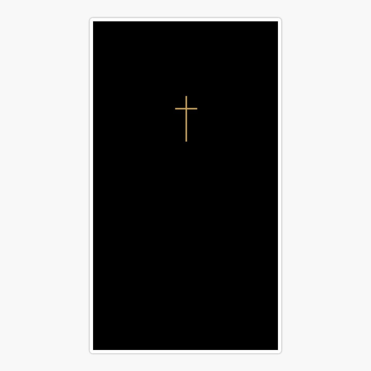 Stickly Christian Cross Black Minimal Minimalist For Men Women Sticker ...