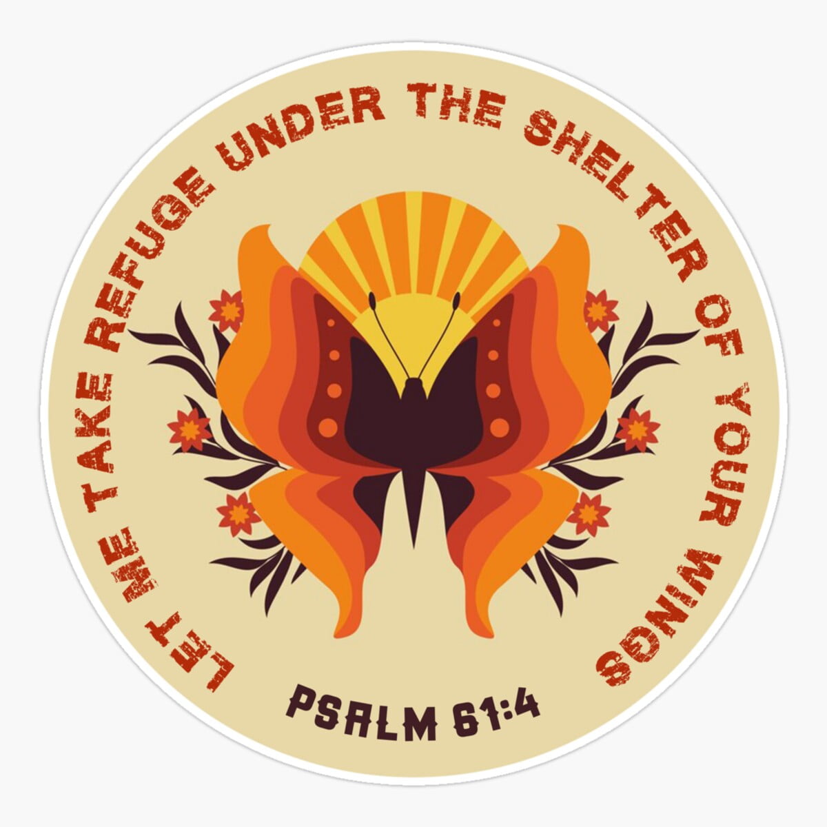 Stickly Christian Verses Psalm 61.4 Sticker, Phone Decal Water Bottle ...