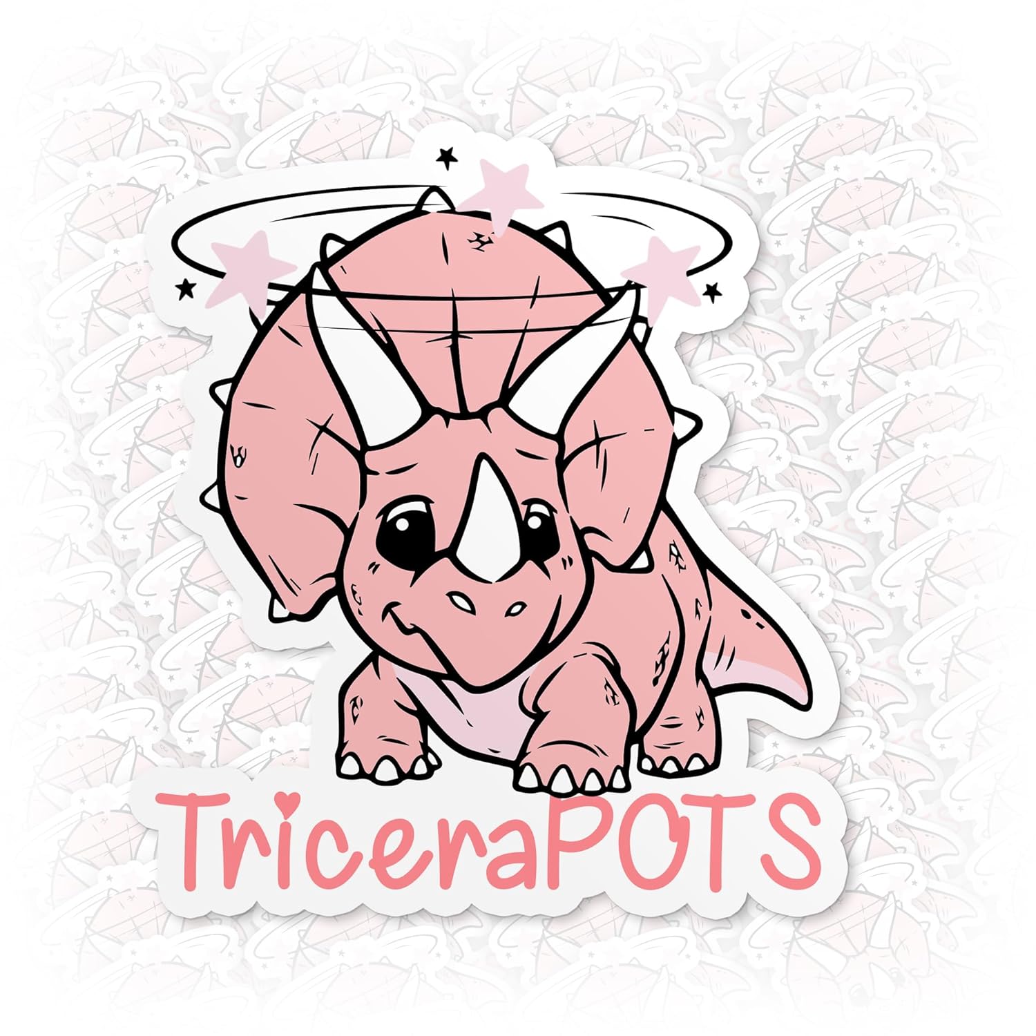 Stickly Chronic Illness Warrior Sticker Cute TriceraPOTS Dinosaur POTS ...