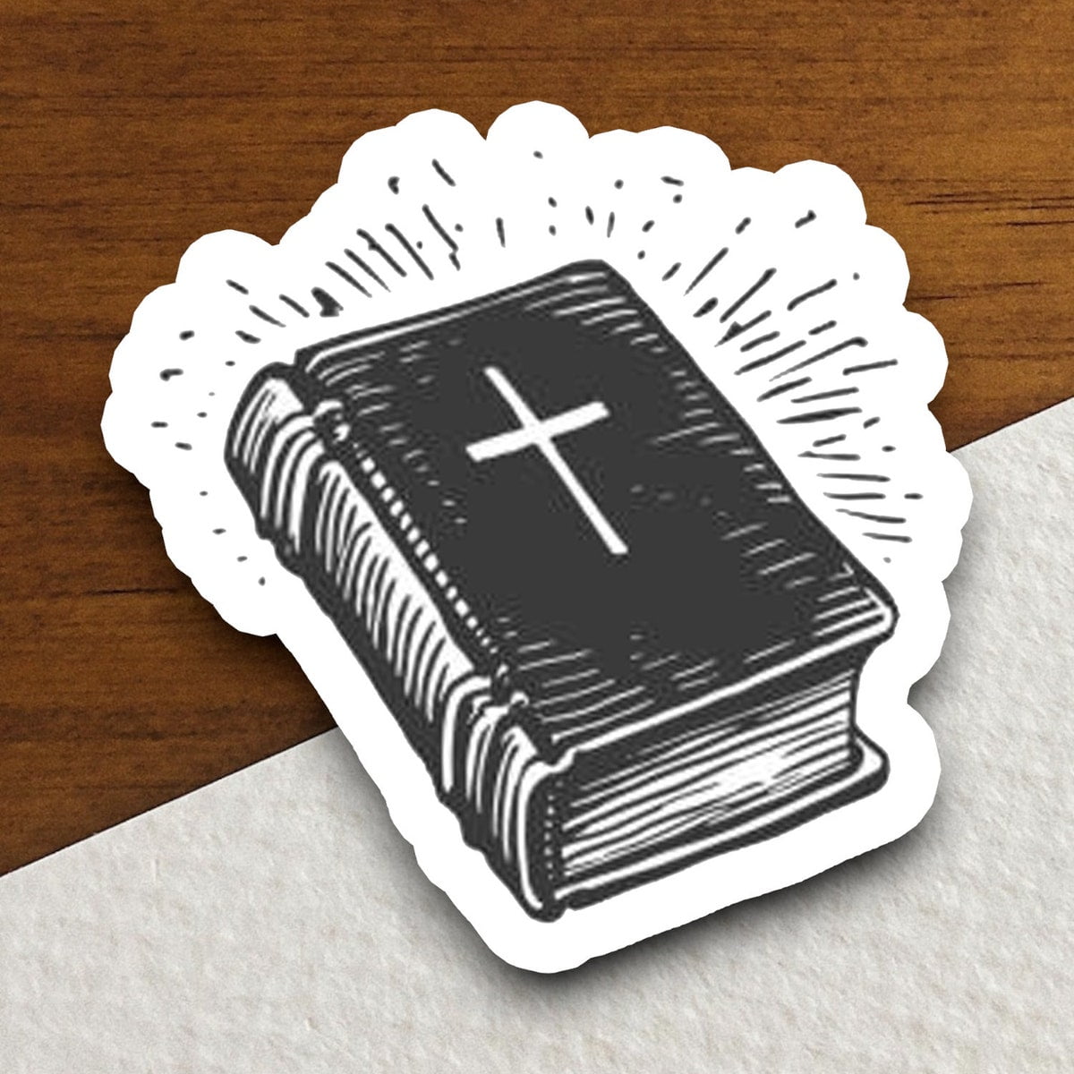 Stickly Church Bible With A Cross Sticker, Bible Sticker, Church ...