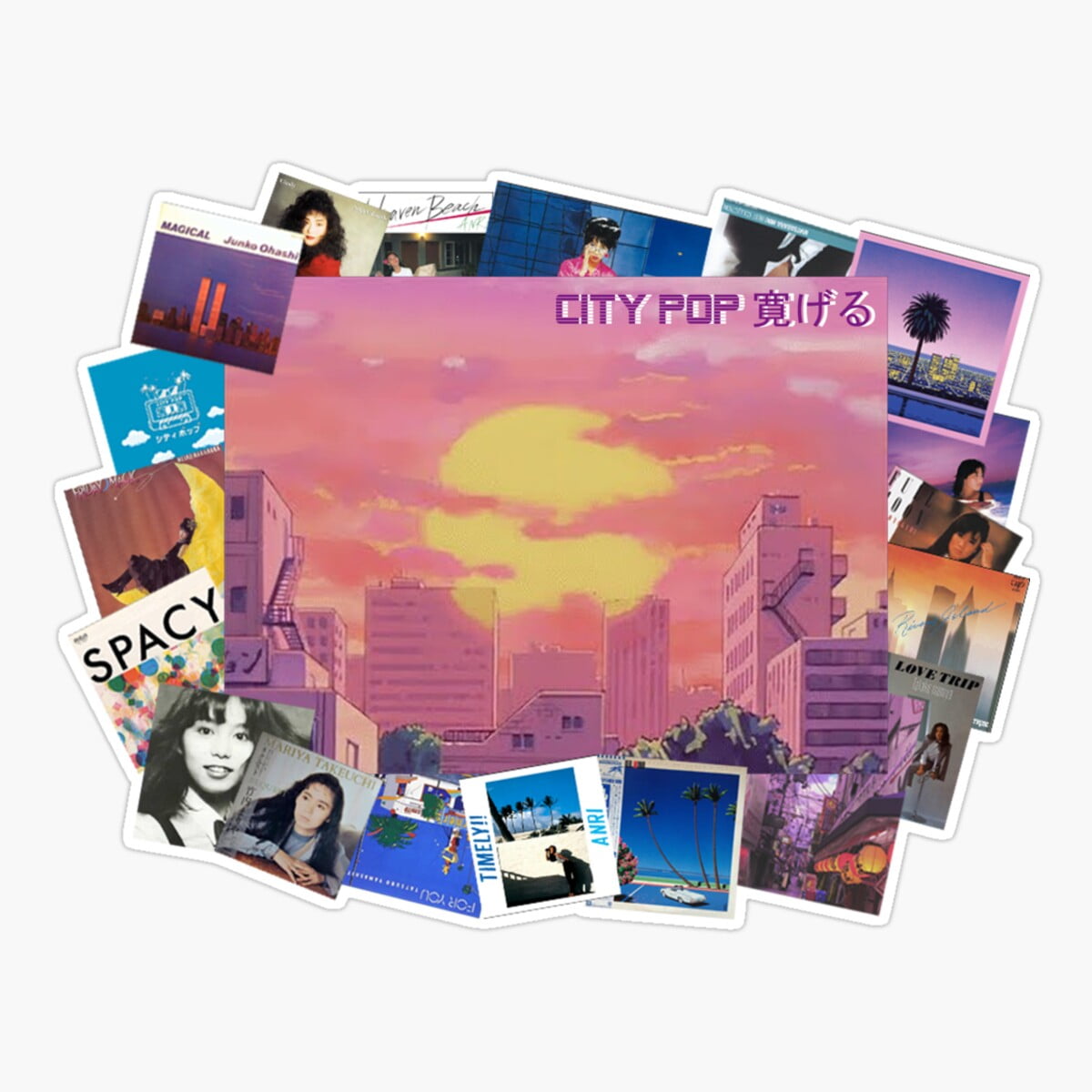 Stickly City Pop Albums Sticker, Phone Decal Water Bottle Stickers Car ...