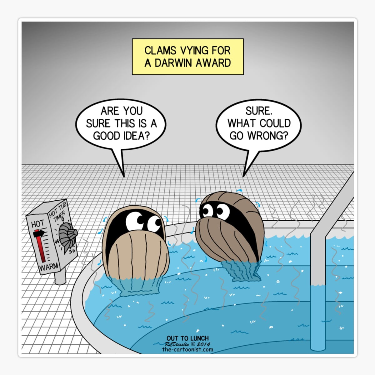 Stickly Clam Bake Hot Tub Sticker, Phone Decal Water Bottle Stickers ...