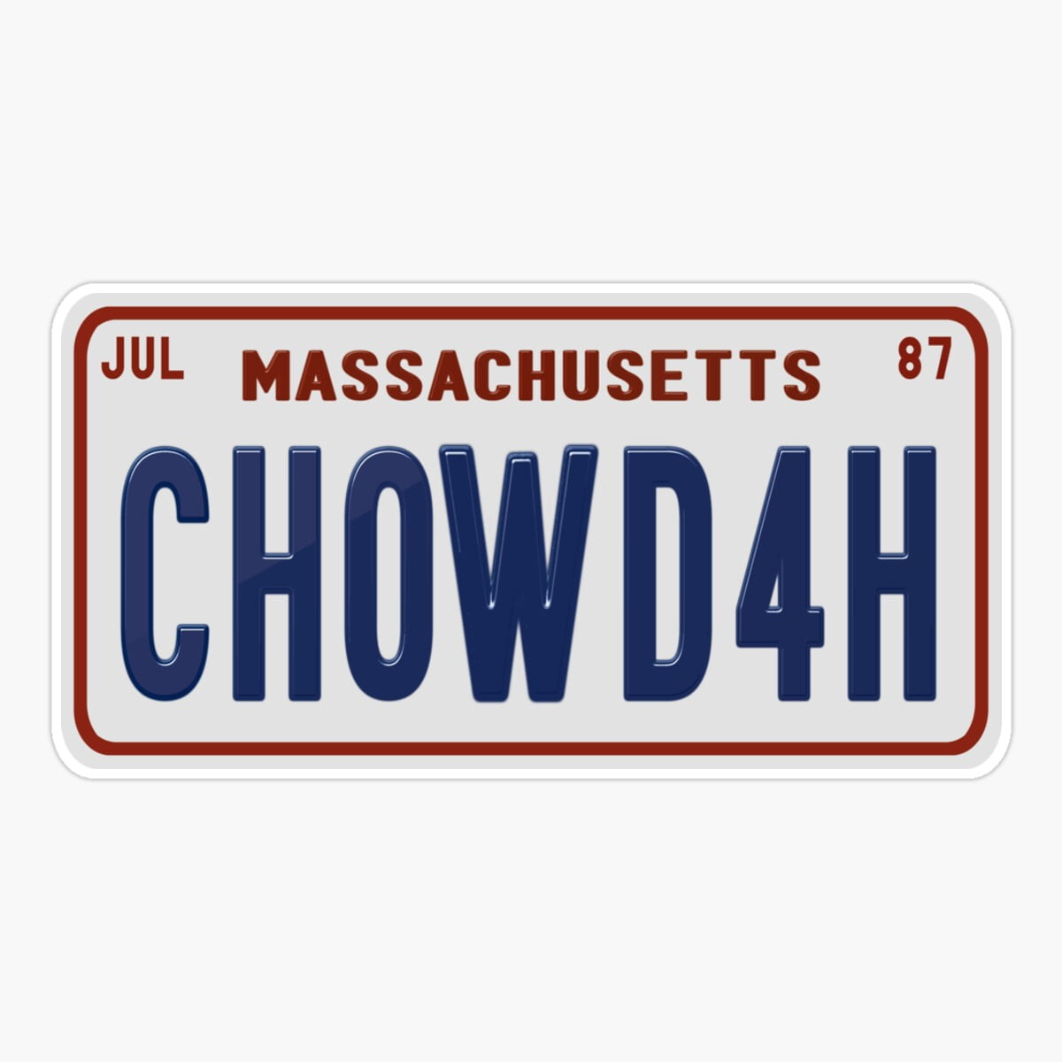 Stickly Clam Chowder Boston Accent Chowdah License Plate Sticker, Phone ...