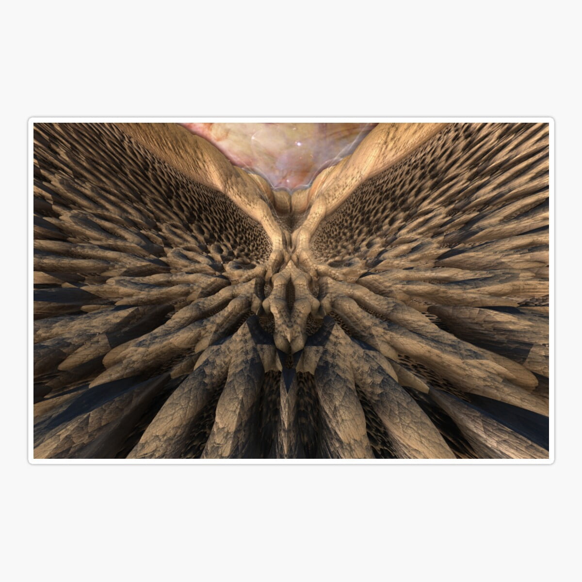 Stickly Clam World No2 3D Fractal Art Abstract Art Digital Art Sticker ...