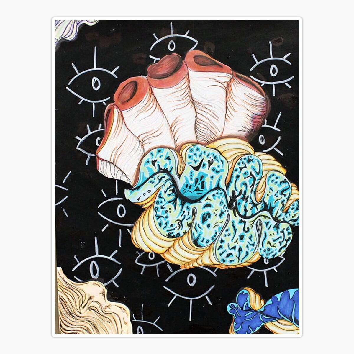 Stickly Clams Sticker, Phone Decal Water Bottle Stickers Car Decals ...