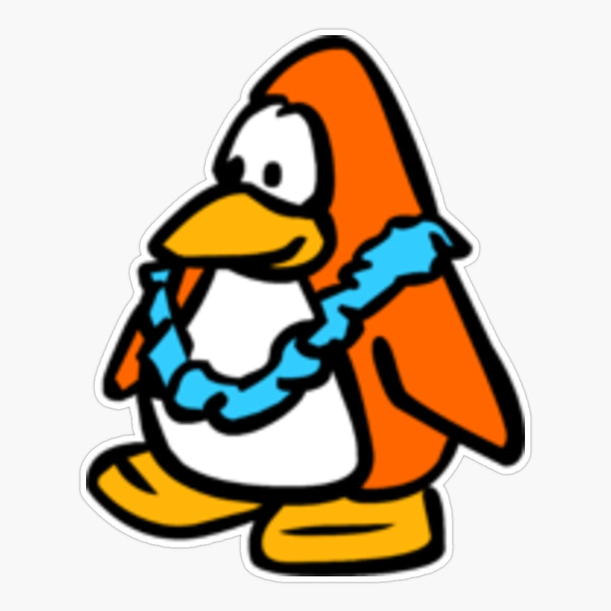Stickly Club Penguin Hawaiian Luau Sticker Sticker, Phone Decal Water ...