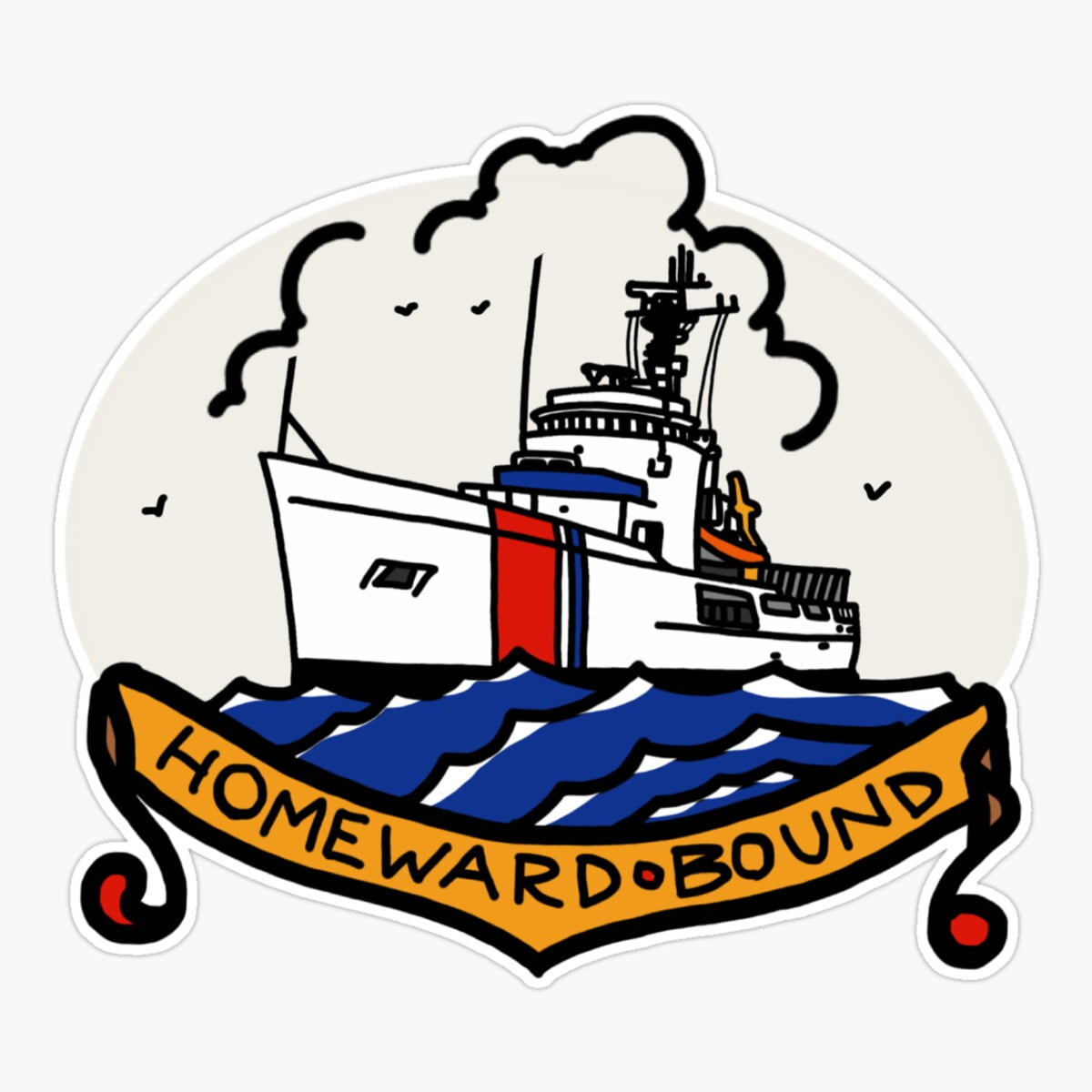 Stickly Coast Guard 210 Homeward Bound Sticker, Phone Decal Water ...