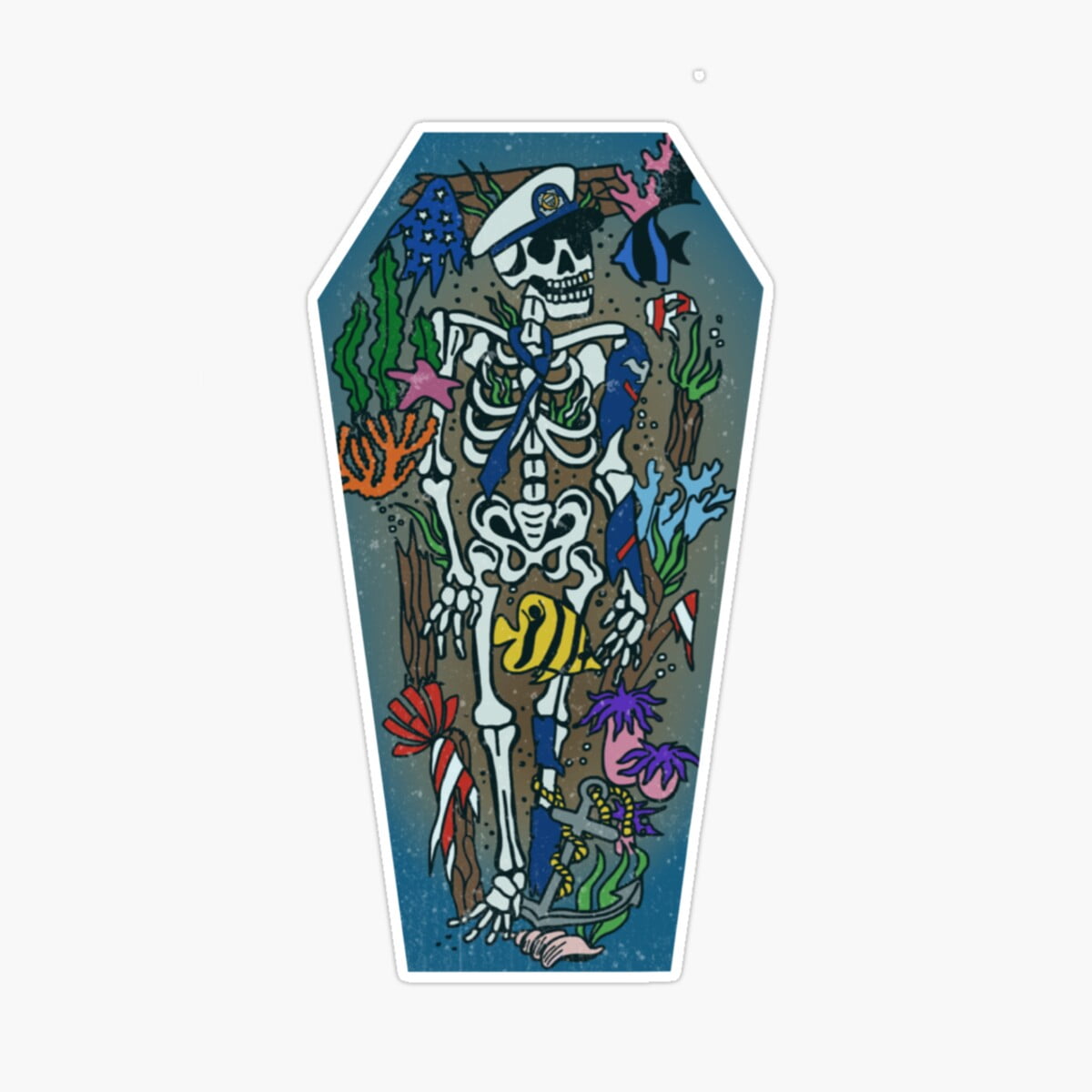 Stickly Coast Guard - Ocean Grave Sticker, Phone Decal Water Bottle ...