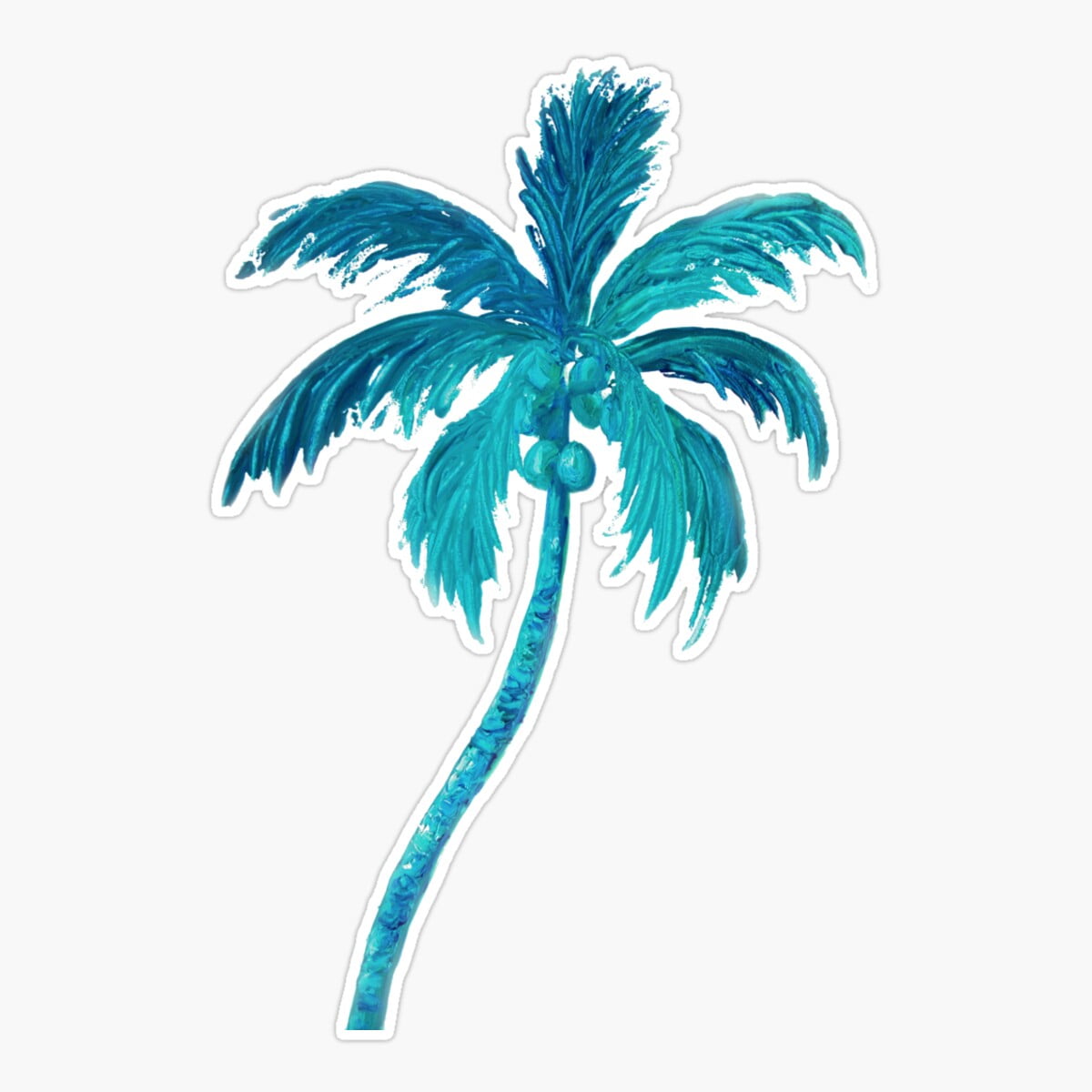 Stickly Coconut Palm Tree Sticker, Phone Decal Water Bottle Stickers ...